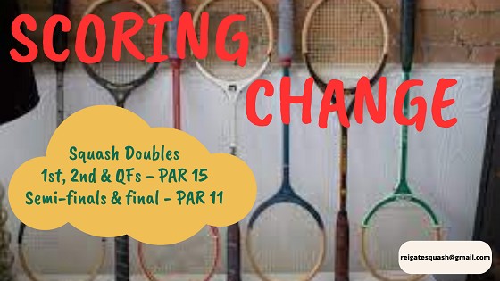 Squash Doubles - Change in Scoring at the Semi Finals